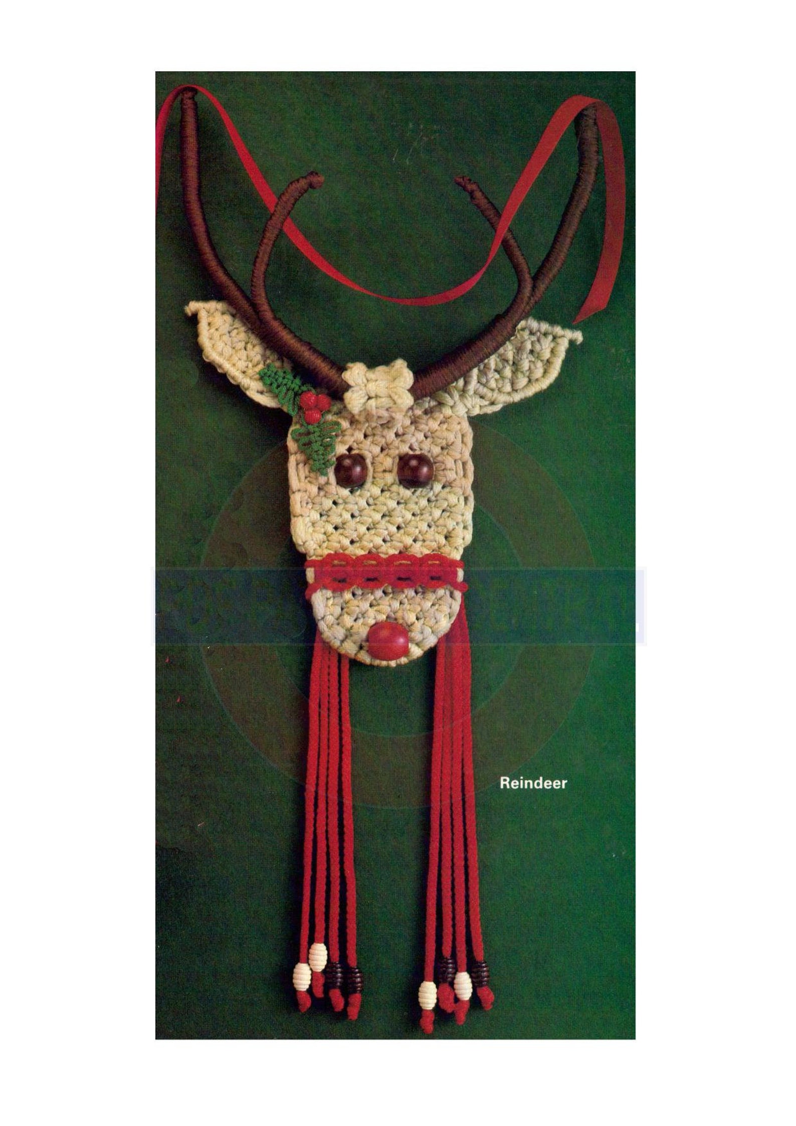 Vintage 70s Macrame Reindeer Pattern Instant Download PDF 3 - Etsy