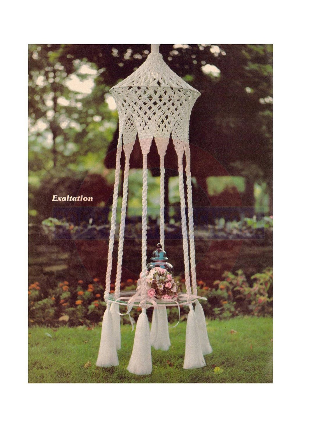 Vintage 70s Exaltation Macrame Display Hanger Pattern Instant Download ...