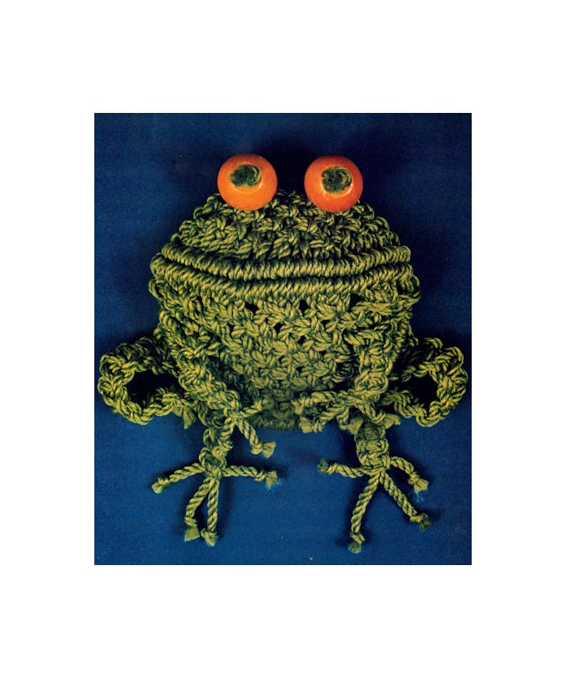 Vintage 70s Macrame Frog Pattern Instant Download PDF 2 Pages - Etsy