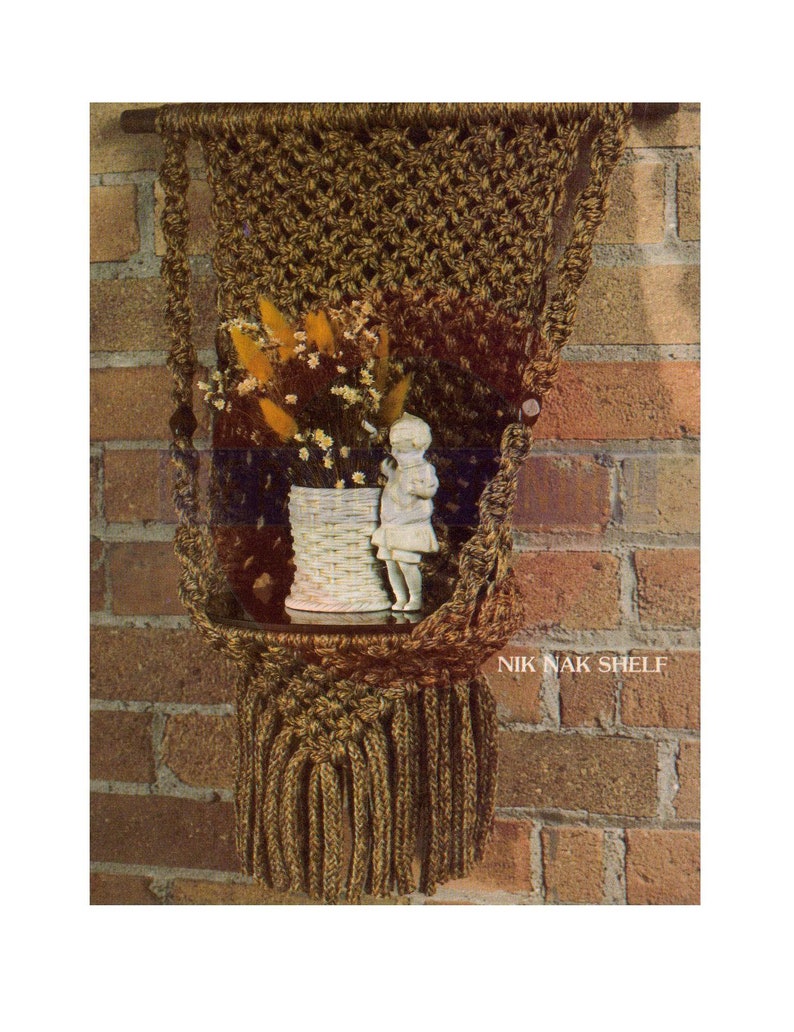 Vintage 1970s nik Nak Shelf Macrame Display Wall - Etsy