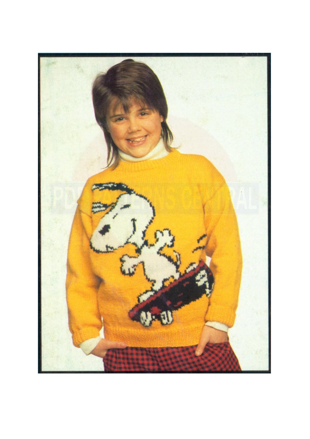 Vintage Knitted Snoopy Sweater Pattern Instant Download PDF 3 Pages - Etsy