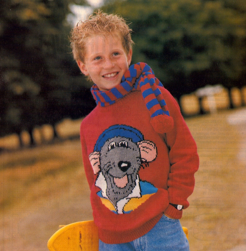 Vintage Knitted Roland Rat Sweater Pattern Instant Download - Etsy