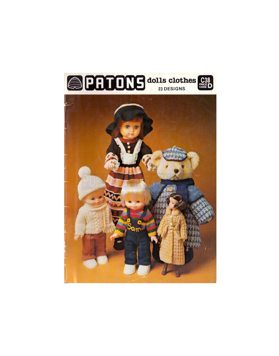Patons C.38 23 Vintage 70s Knitted and Crocheted Doll Clothes Patterns ...