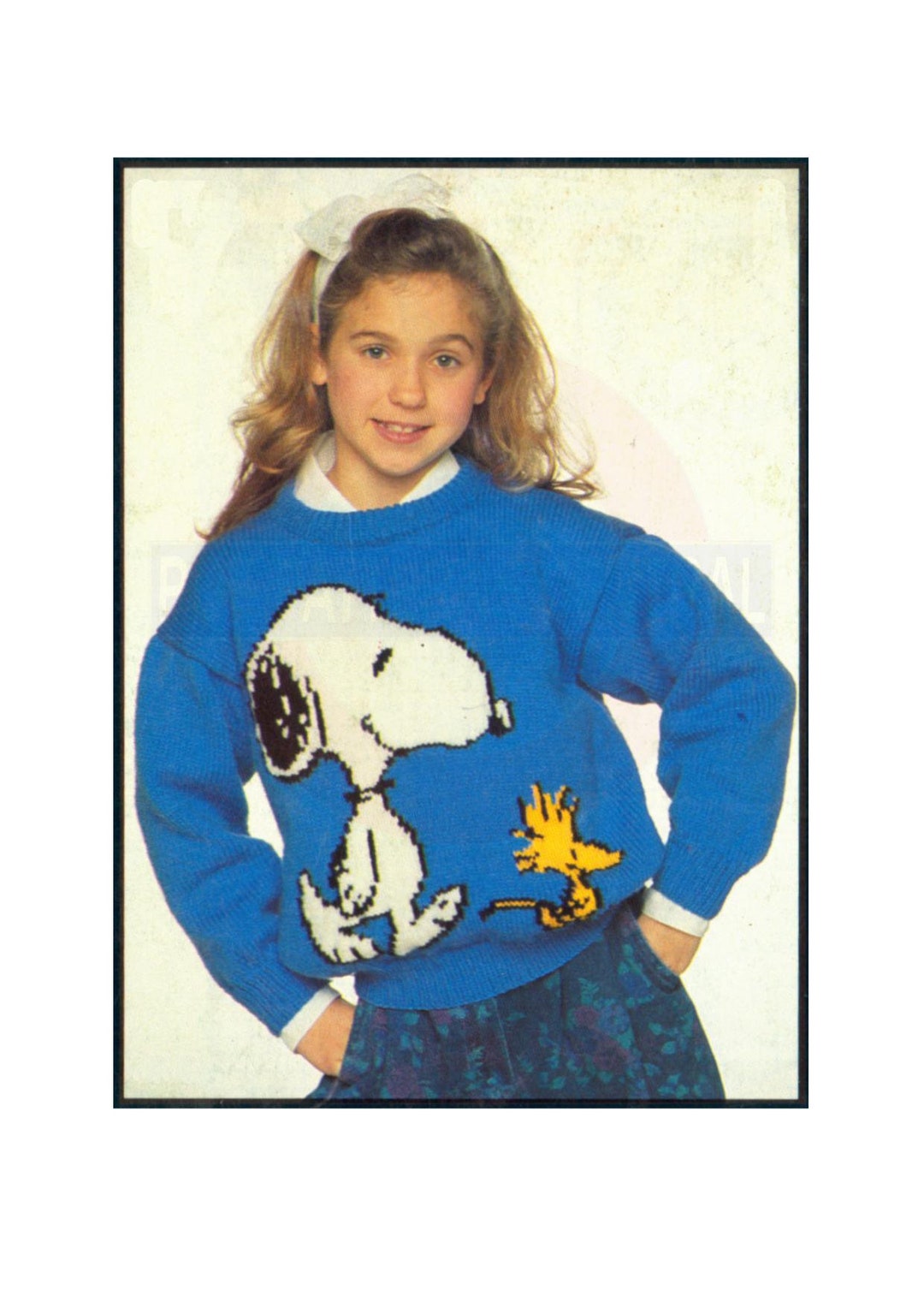 Vintage Knitted Snoopy and Woodstock Sweater Pattern Instant Download ...
