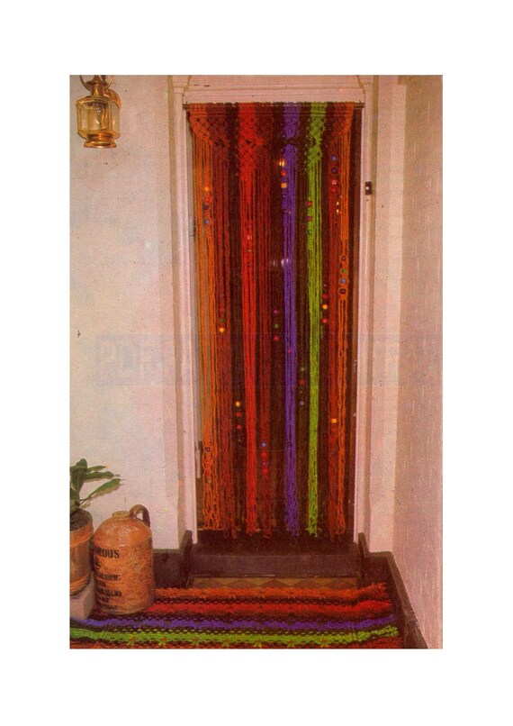 Vintage 70s Macrame Door Mat and Door Screen Accessories | Etsy