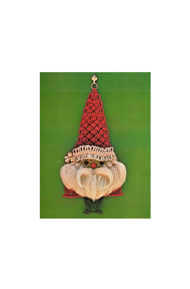 Vintage 70s Macrame Santa Pattern Instant Download PDF 9 Pages - Etsy ...