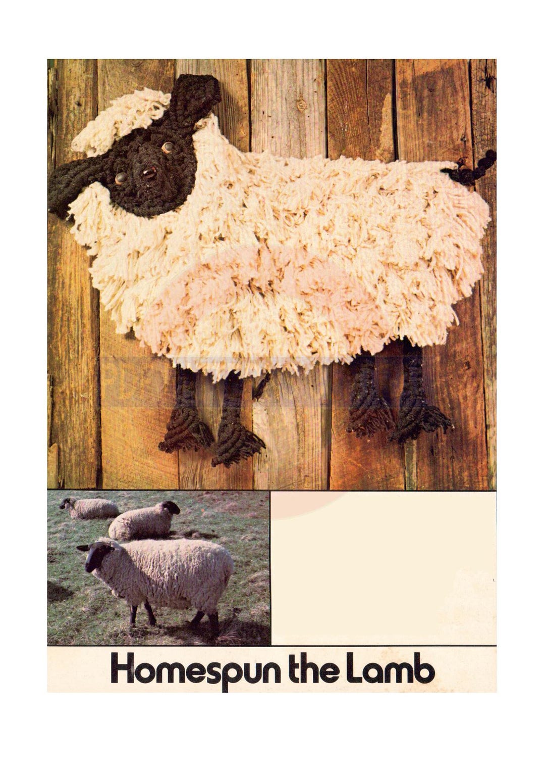 Vintage 70s Macrame Lamb Wall Hanging Pattern Instant Download PDF 3 ...