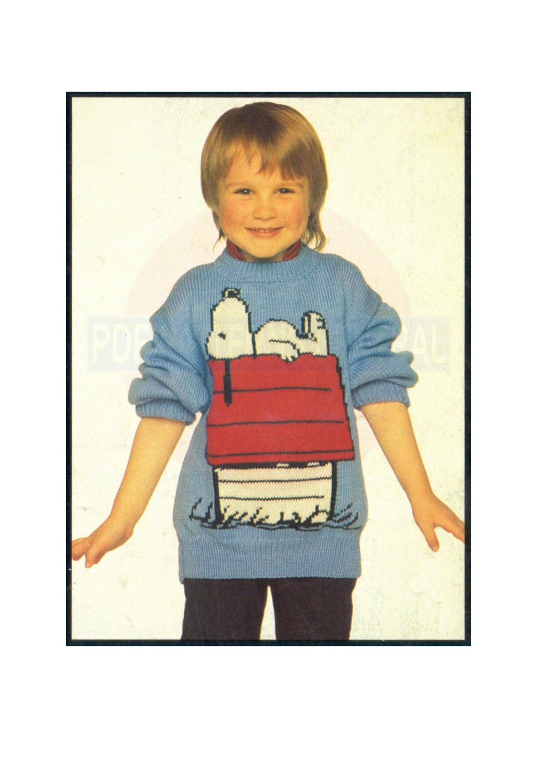 Vintage Knitted Snoopy Sweater Pattern Instant Download PDF 3 Pages - Etsy