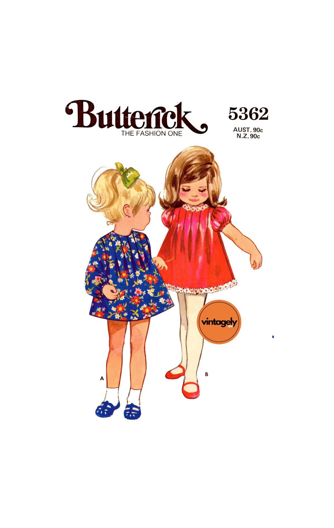 PDF INSTANT DOWNLOAD: 70s Toddlers' A-line Dress With Front Tucks ...