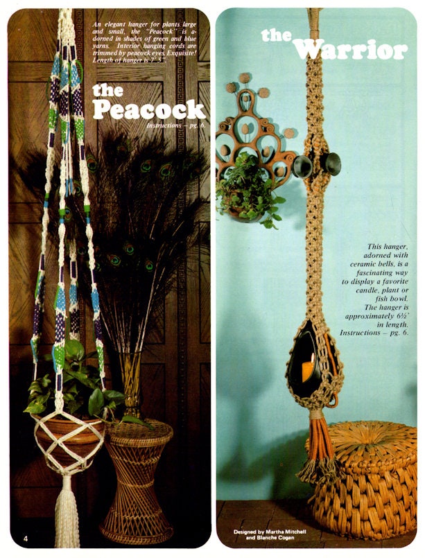 Macramé and Other Fiber Crafts 1977 Eight Macrame Patterns - Etsy
