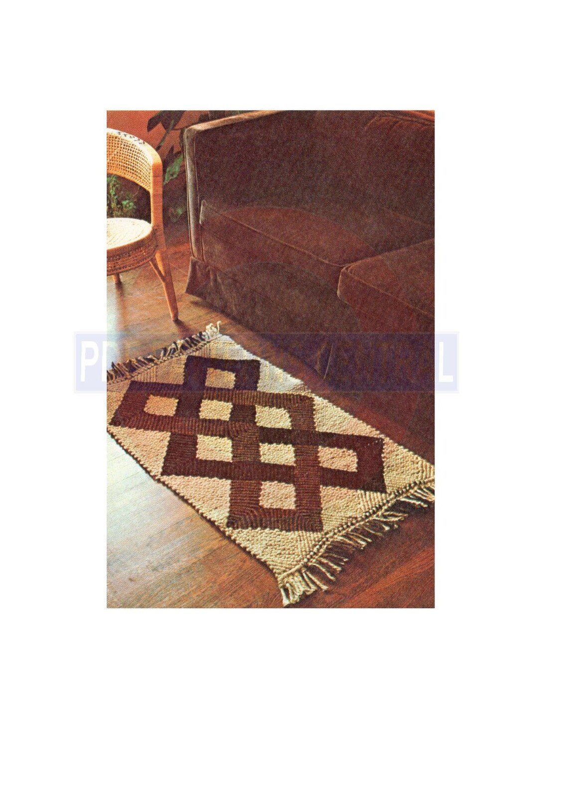 Vintage 70s Macrame Nubby Textured Rug Pattern Instant | Etsy