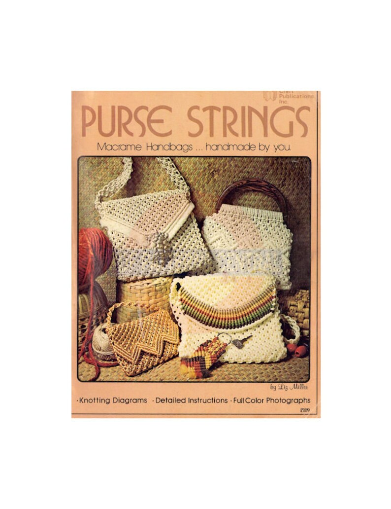Purse Strings 1976 Macrame Handbag Patterns Instant Download | Etsy