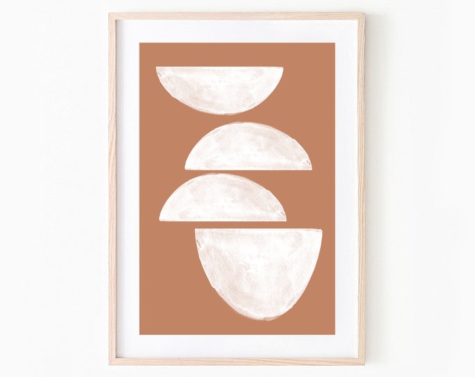 Abstract Rust Lines Print, Modern Abstract Art, Burnt Orange Minimalist ...