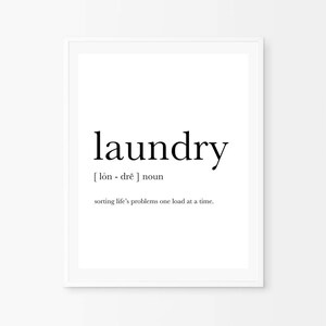 Laundry definition Laundry room decor Printable laundry art | Etsy