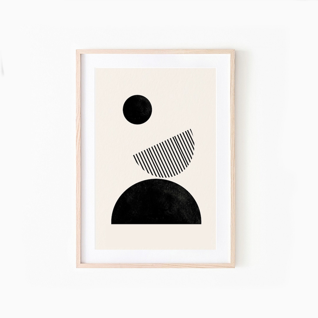 Mid Century Modern, Woodblock Wall Art, Neutral Colors, Modern ...