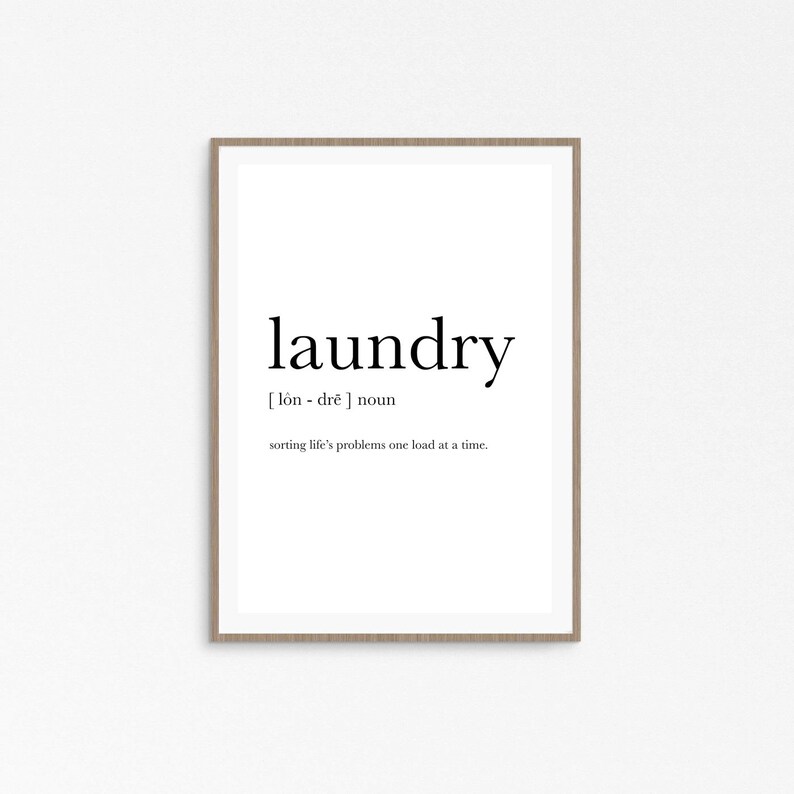 Laundry definition Laundry room decor Printable laundry art | Etsy