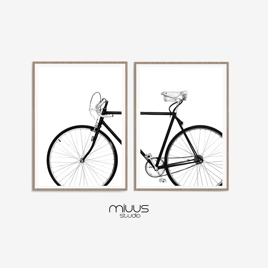 Bicycle Print Decor, Set of 2 Prints, Bicycle Wall Art, Printable ...