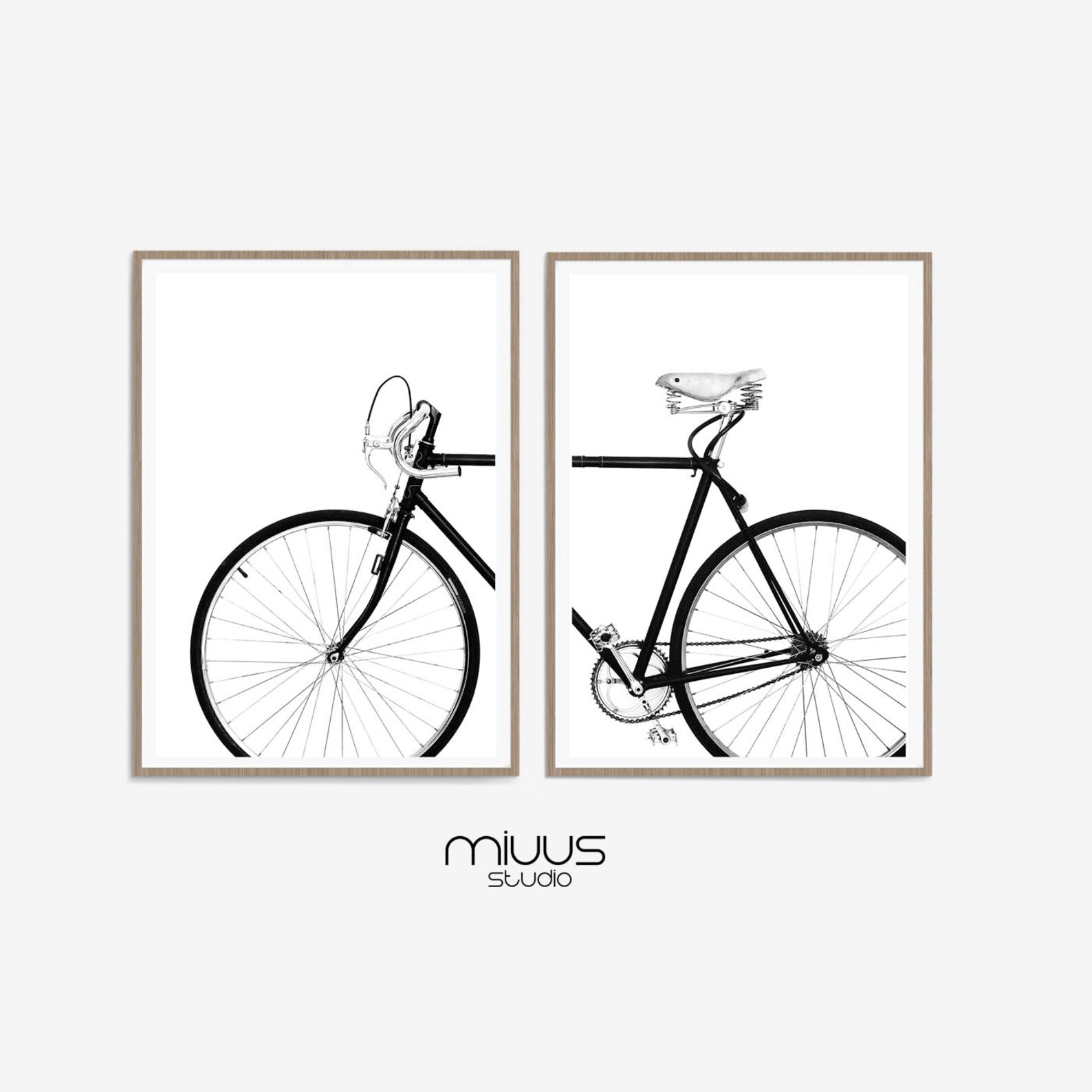 Bicycle Print Decor Set of 2 Prints Bicycle Wall Art - Etsy