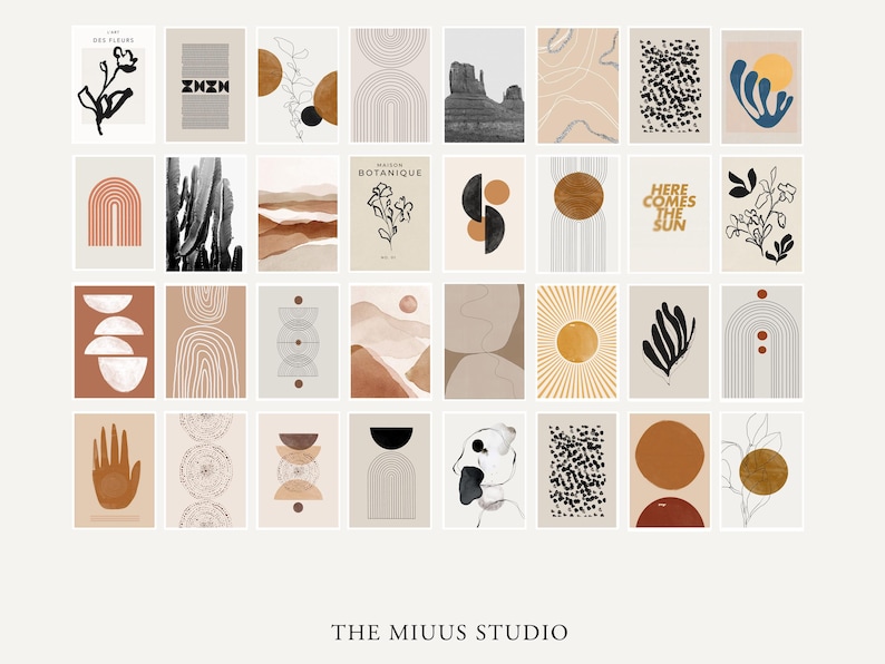 60+ Boho Gallery Wall Art Prints: Neutral Decor Set (digital Download ...