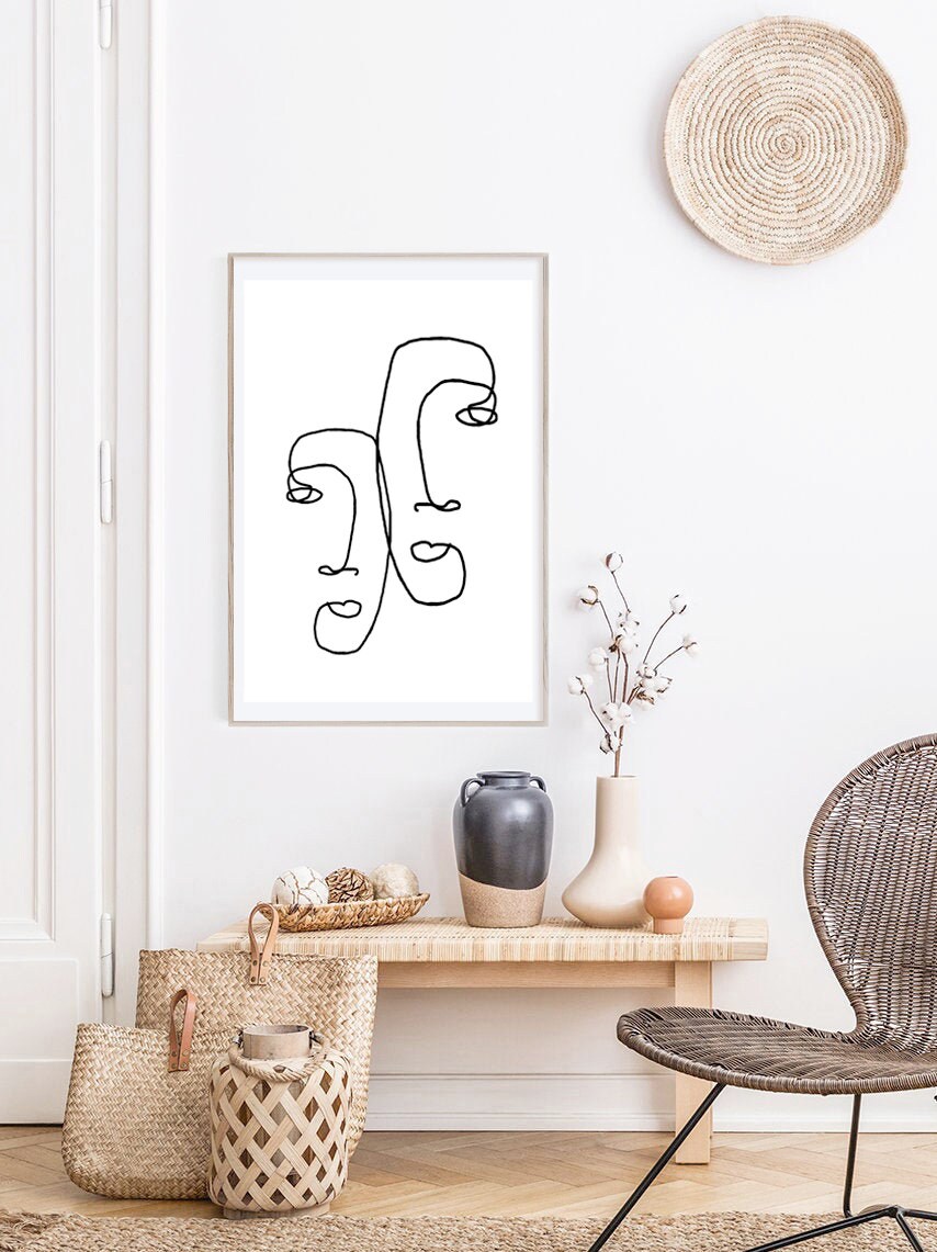 Printable Wall Art Modern Wall Art Line Drawing One Line - Etsy