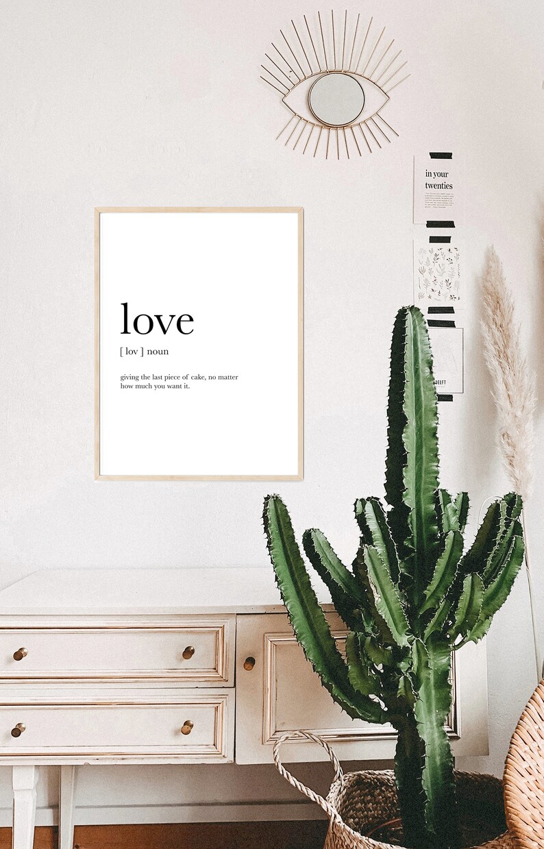 Love Definition Love Sign Print Black White Wall Art Love - Etsy