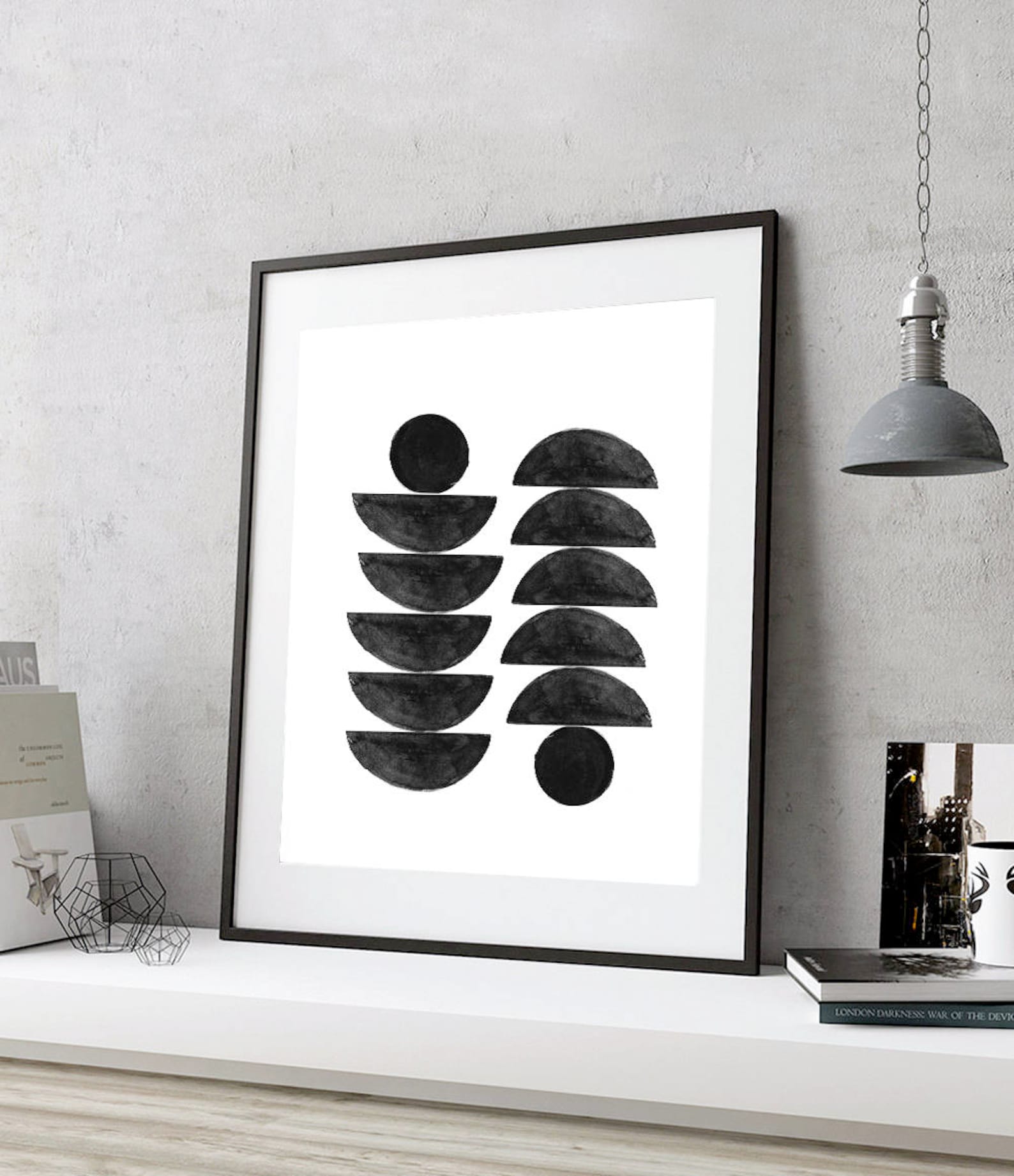 Wall Decor Monochrome Art Geometric Print Living Room Wall - Etsy