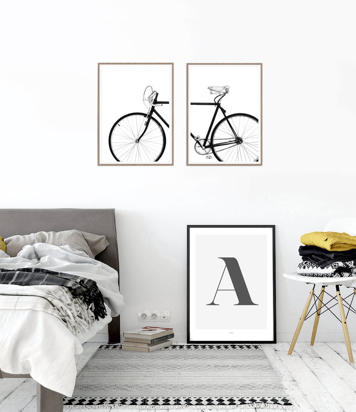 Bicycle Print Decor Set of 2 Prints Bicycle Wall Art | Etsy
