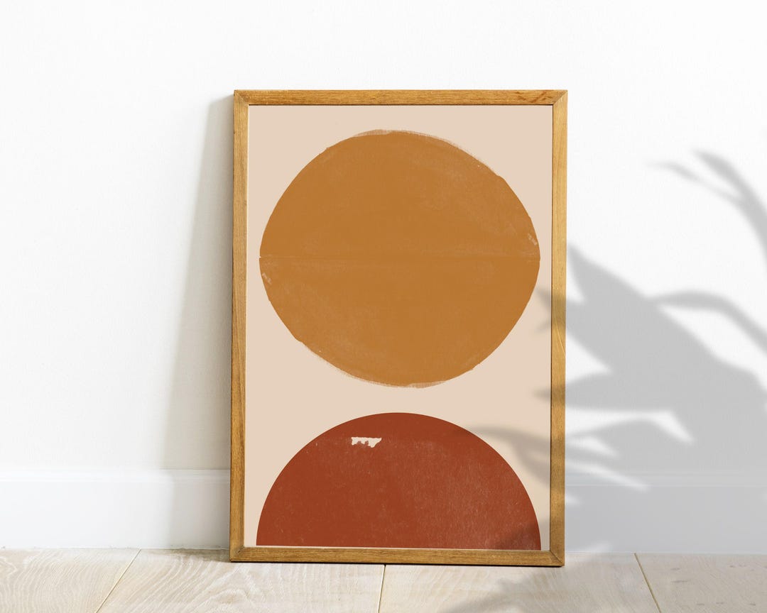 Terracotta Geometric Screen Print: Bohemian Desert Sun Art, Free USA ...