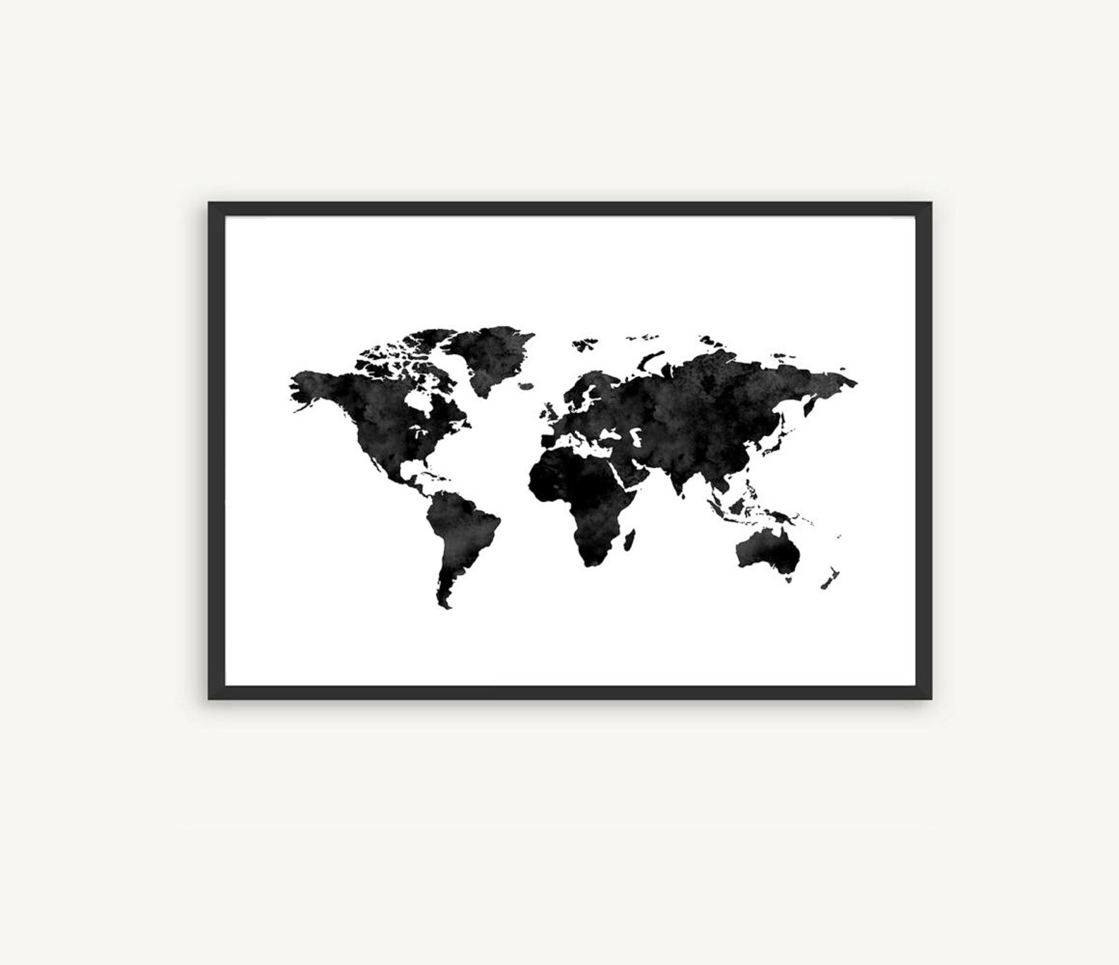 World Map Poster Water Color World Map World Map Print - Etsy