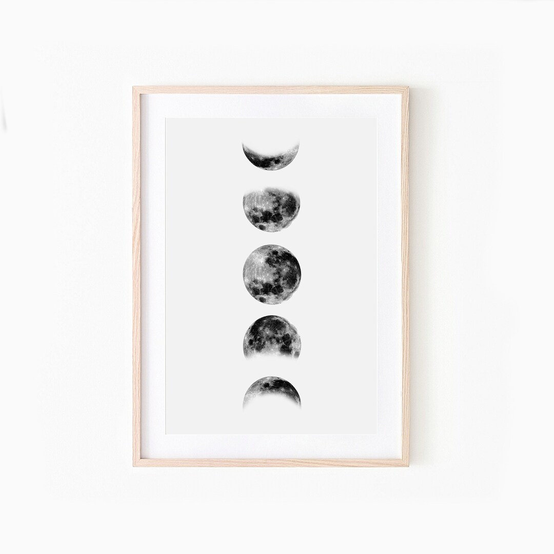 Moon Print Phases of the Moon Moon Wall Art Moon Phases - Etsy Portugal