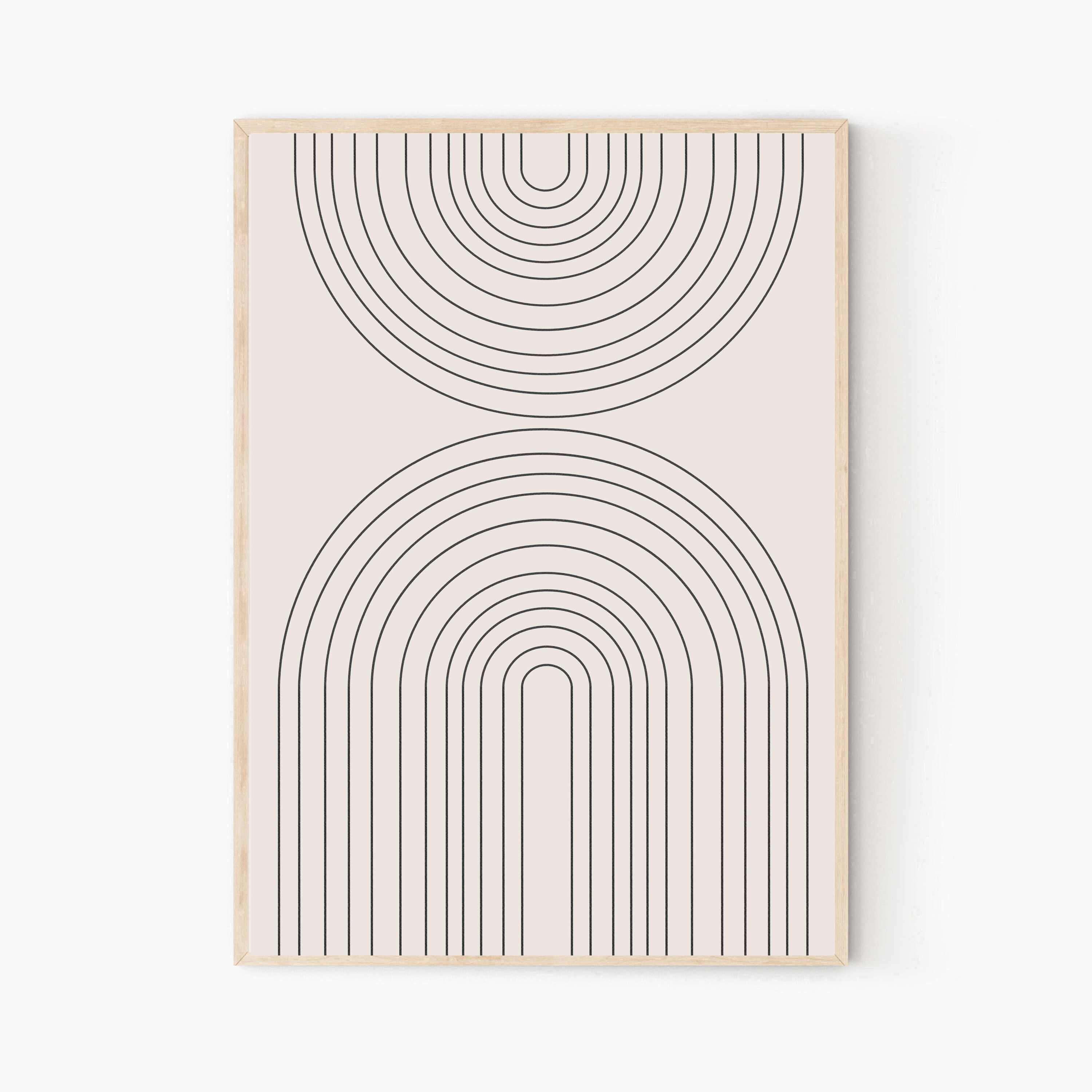 Bundle of 3 Prints Modern Poster Set Boho Wall Art Mid | Etsy