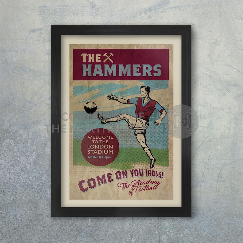 West Ham Retro Poster - Etsy UK