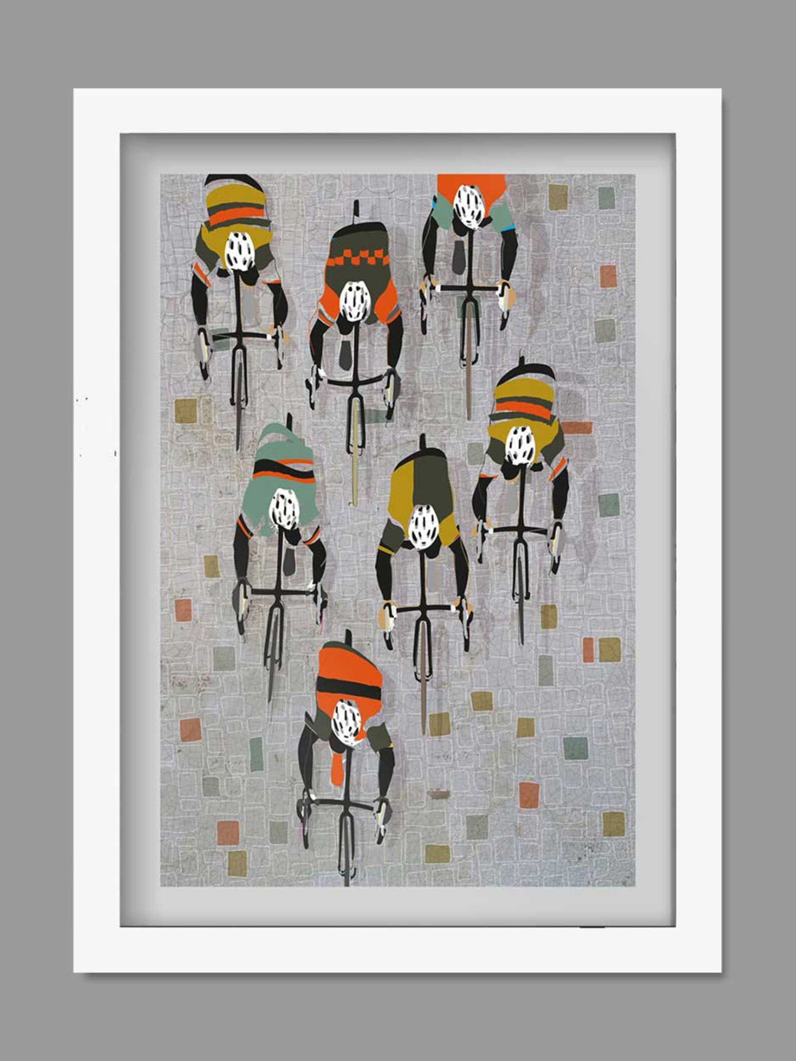 Over the Cobbles - Cycling Poster Print - Etsy