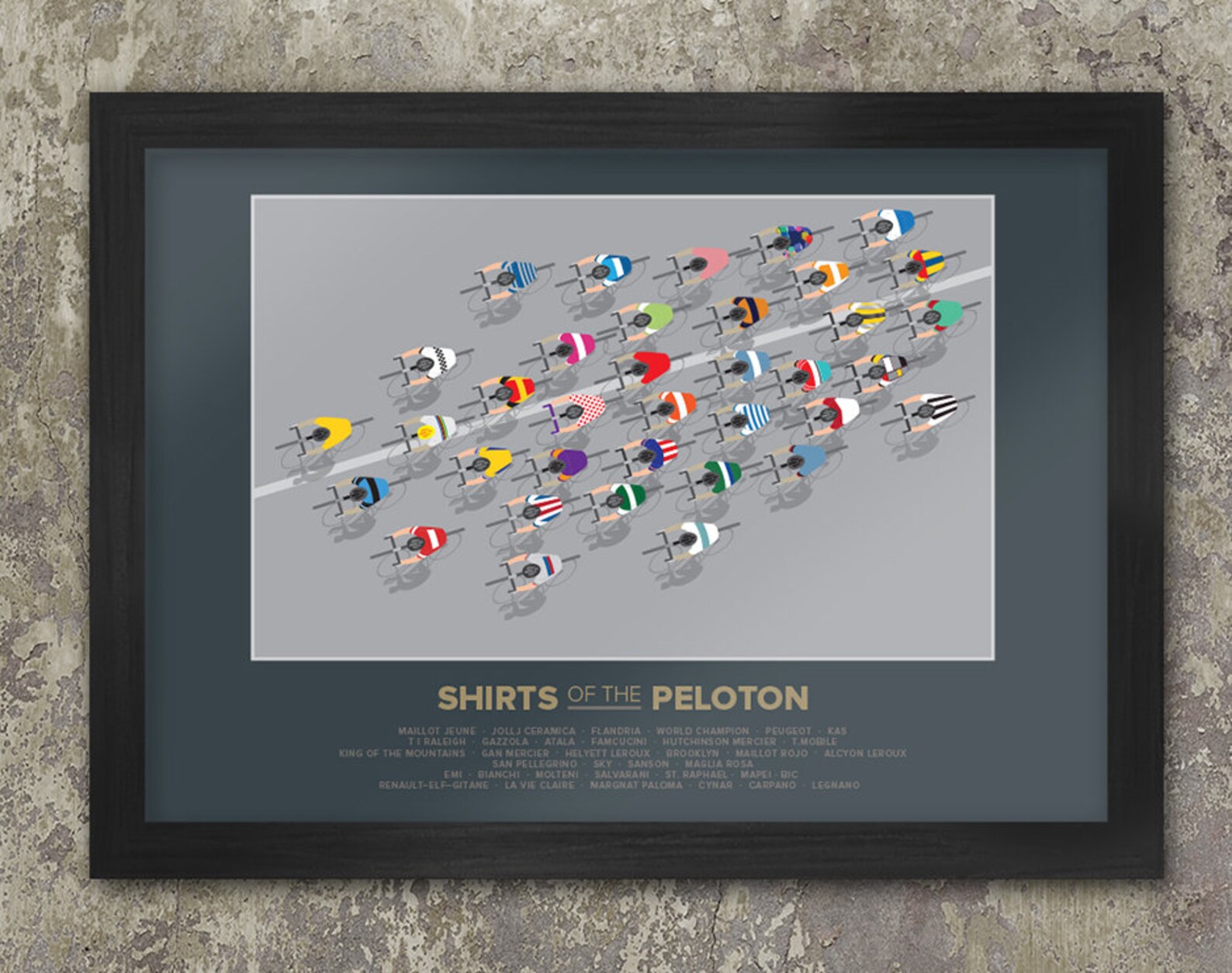 Cycling Poster - Shirts of the Peloton 2 - Etsy