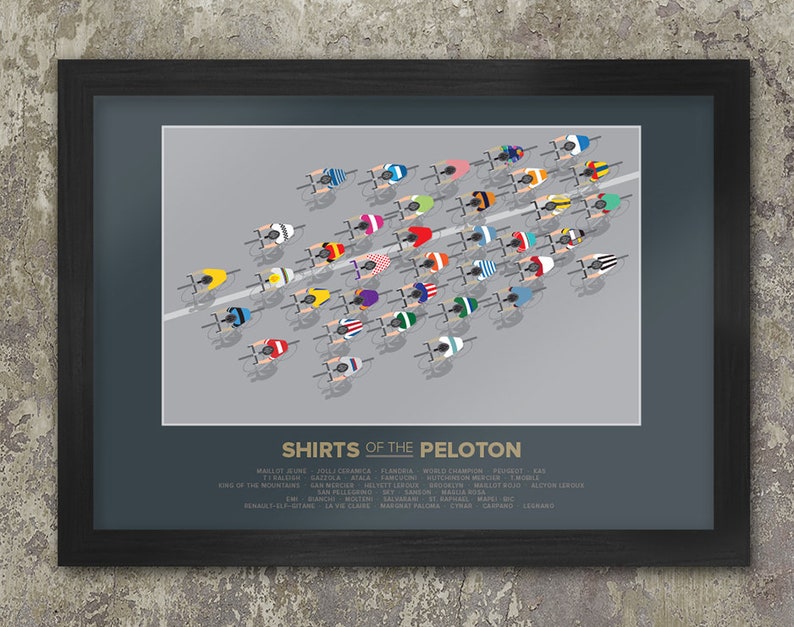 Cycling Poster - Shirts of the Peloton 2 - Etsy