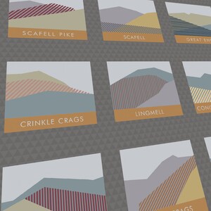 Southern Fells Lake District Geometric Poster Print - Etsy