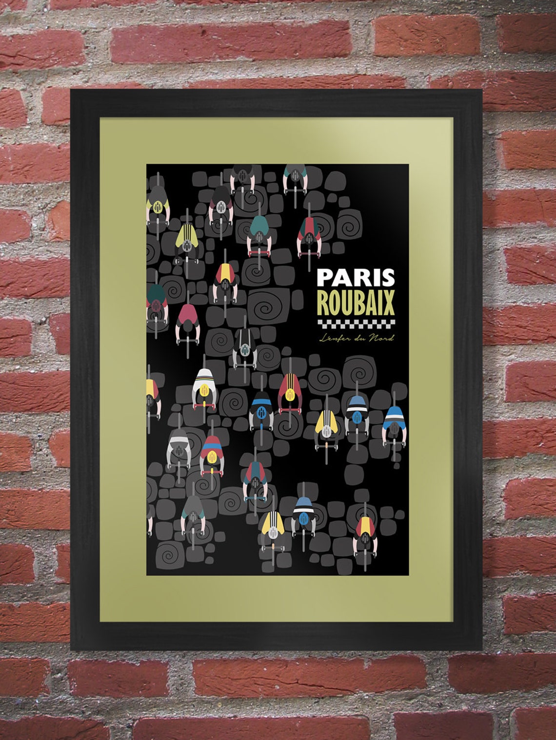 Paris Roubaix Cycling Poster Retro Style Cycling Artwork - Etsy