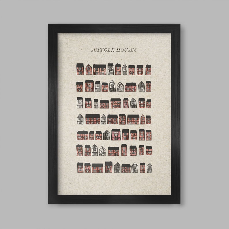 Suffolk Pink Suffolk Houses Poster Print - Etsy