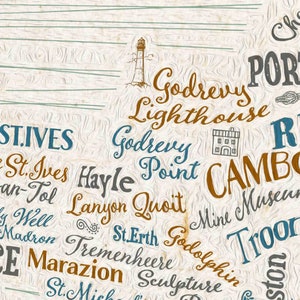 Map of Cornwall - Poster Print - Etsy