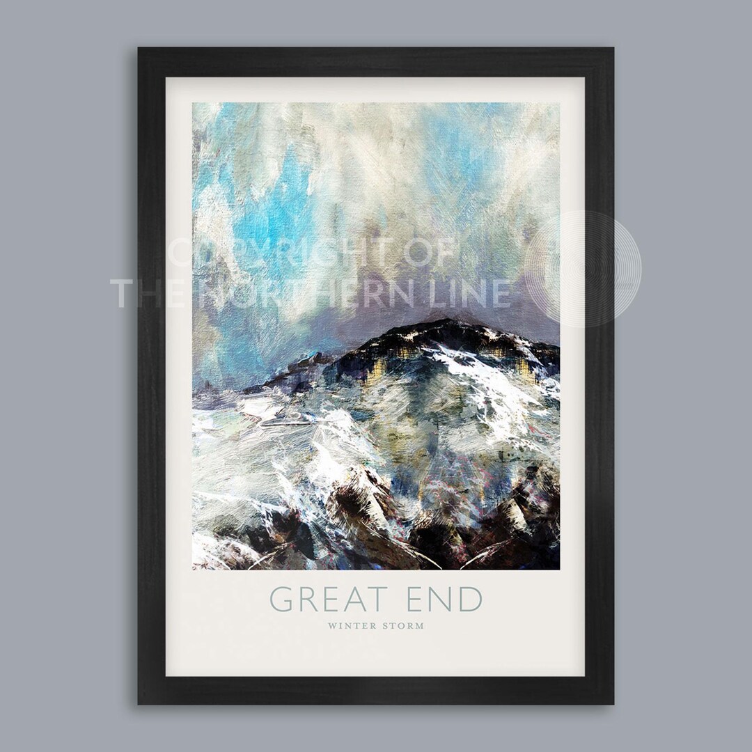Great End Winter Storm - Lake District Poster Print - Etsy