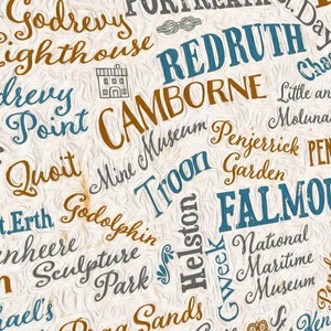 Map of Cornwall - Poster Print - Etsy
