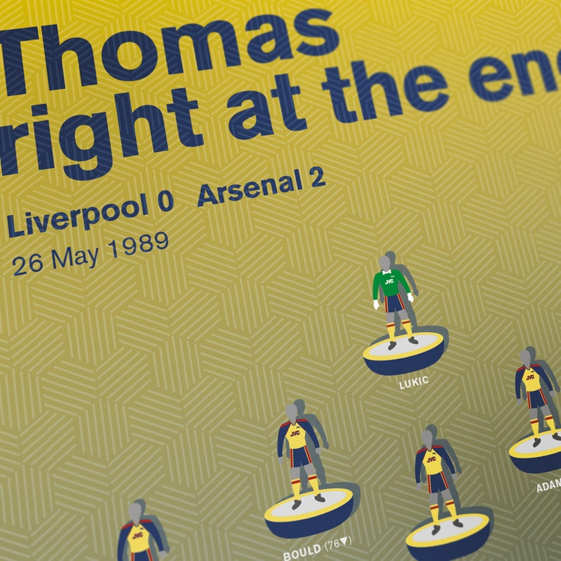 Arsenal '89 Football Poster Print | Etsy