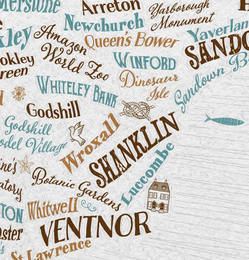 Map of the Isle of Wight Poster Print - Etsy