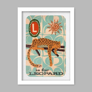 L is for Leopard Poster Print - Etsy