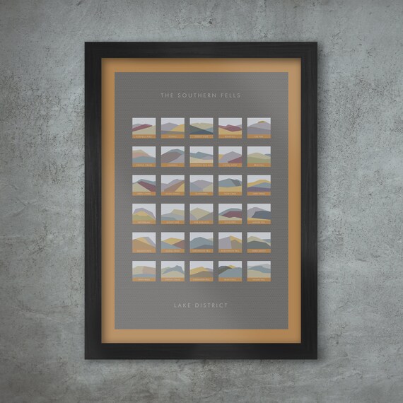 Southern Fells Lake District Geometric Poster Print - Etsy