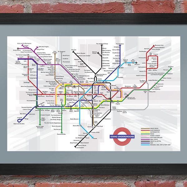 Great British Music Map Poster - Etsy