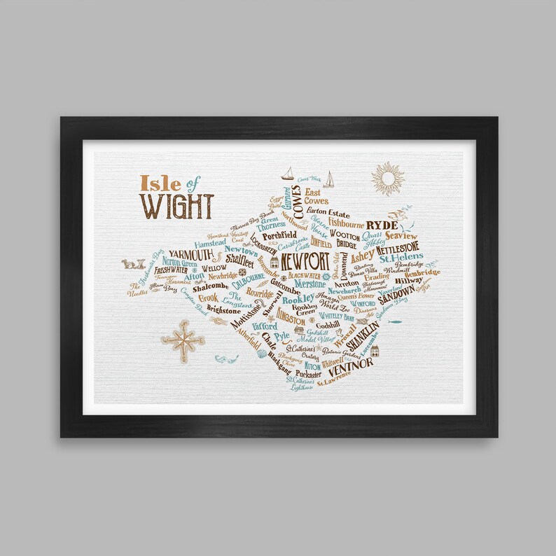 Map of the Isle of Wight Poster Print - Etsy