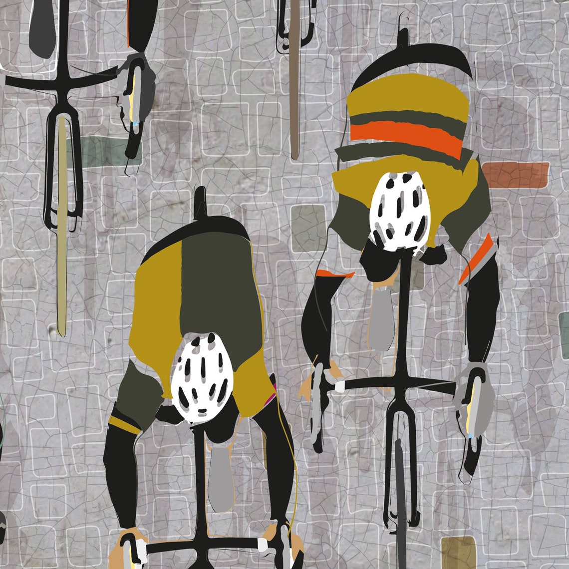 Over the Cobbles - Cycling Poster Print - Etsy