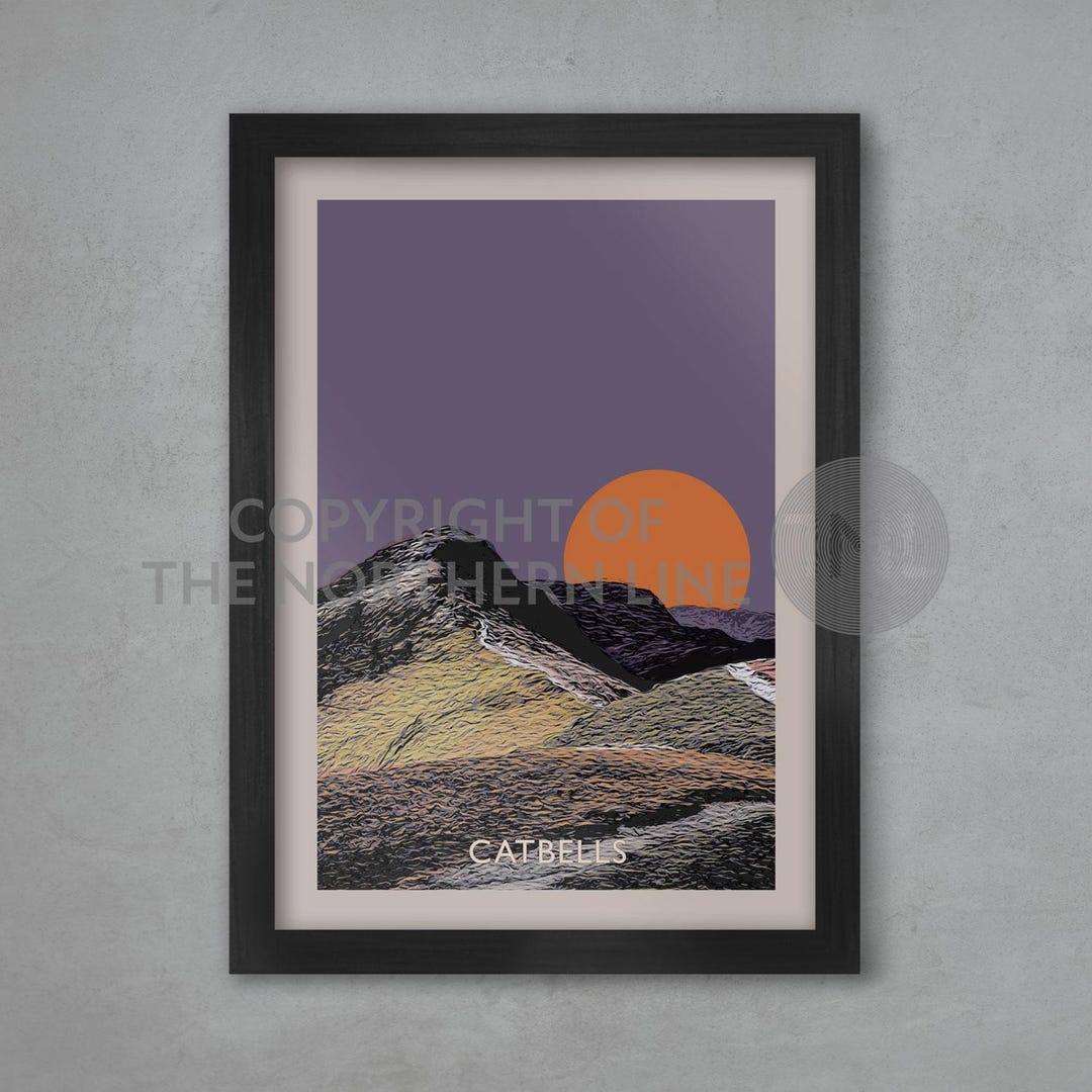 Catbells Sunset - Lake District Poster Print - Etsy