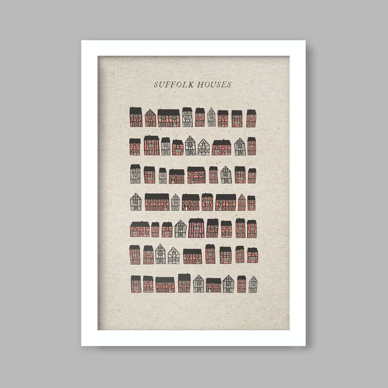 Suffolk Pink Suffolk Houses Poster Print - Etsy